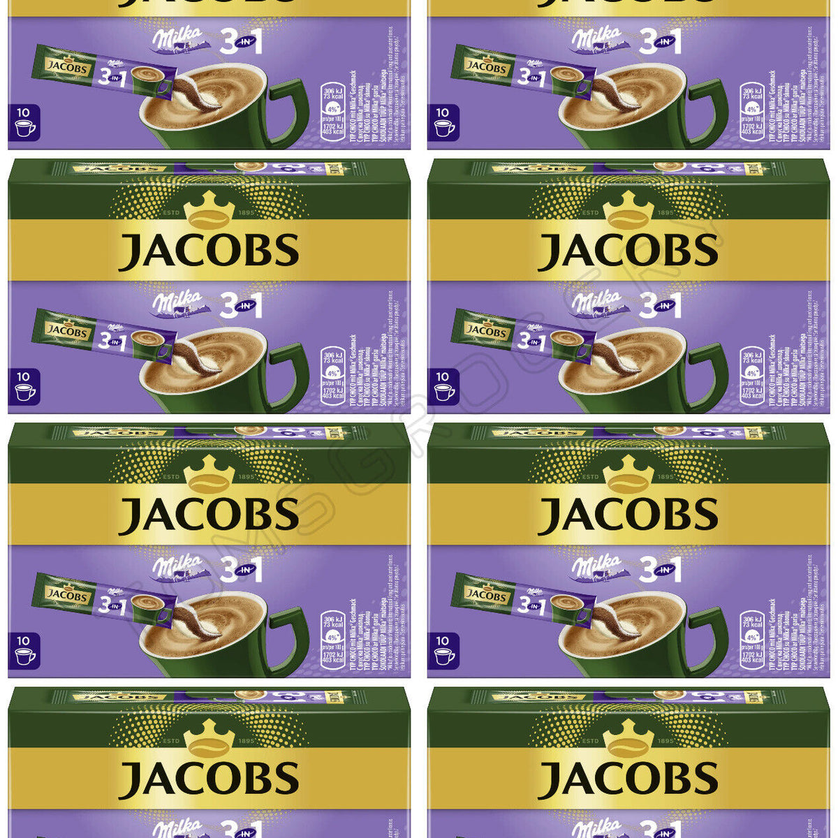 8 JACOBS MILKA CHOCOLATE Flavor 3in1 Instant Coffee Sticks 180g 6.3oz ...