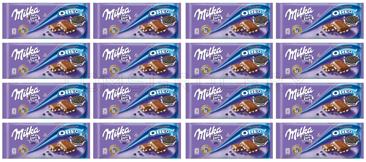 16 MILKA OREO Milk Chocolate Bars Party Sweets European Candy 100g 3.5 ...