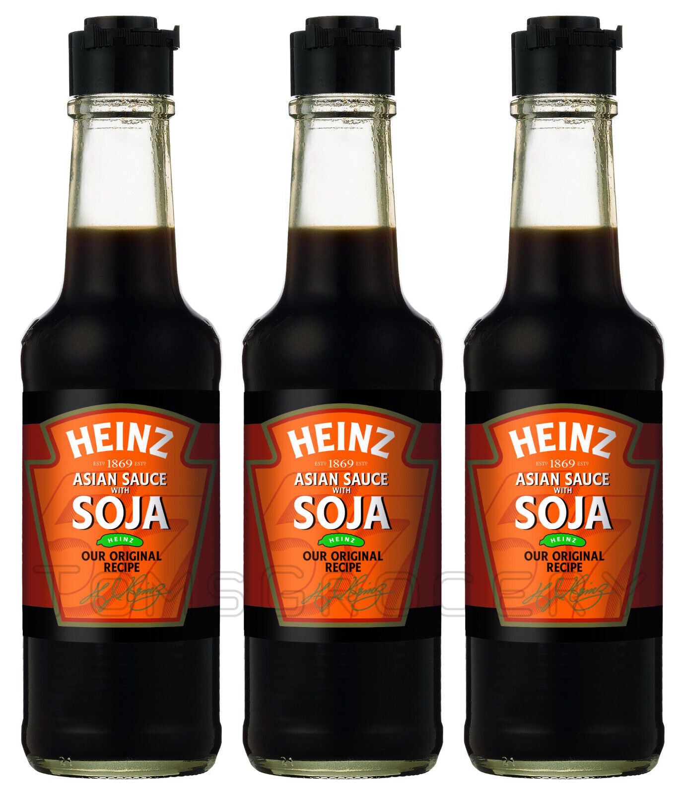 3 HEINZ ASIAN SOY SAUCE Original Recipe Glass Bottles 150ml 5.1fl oz ...