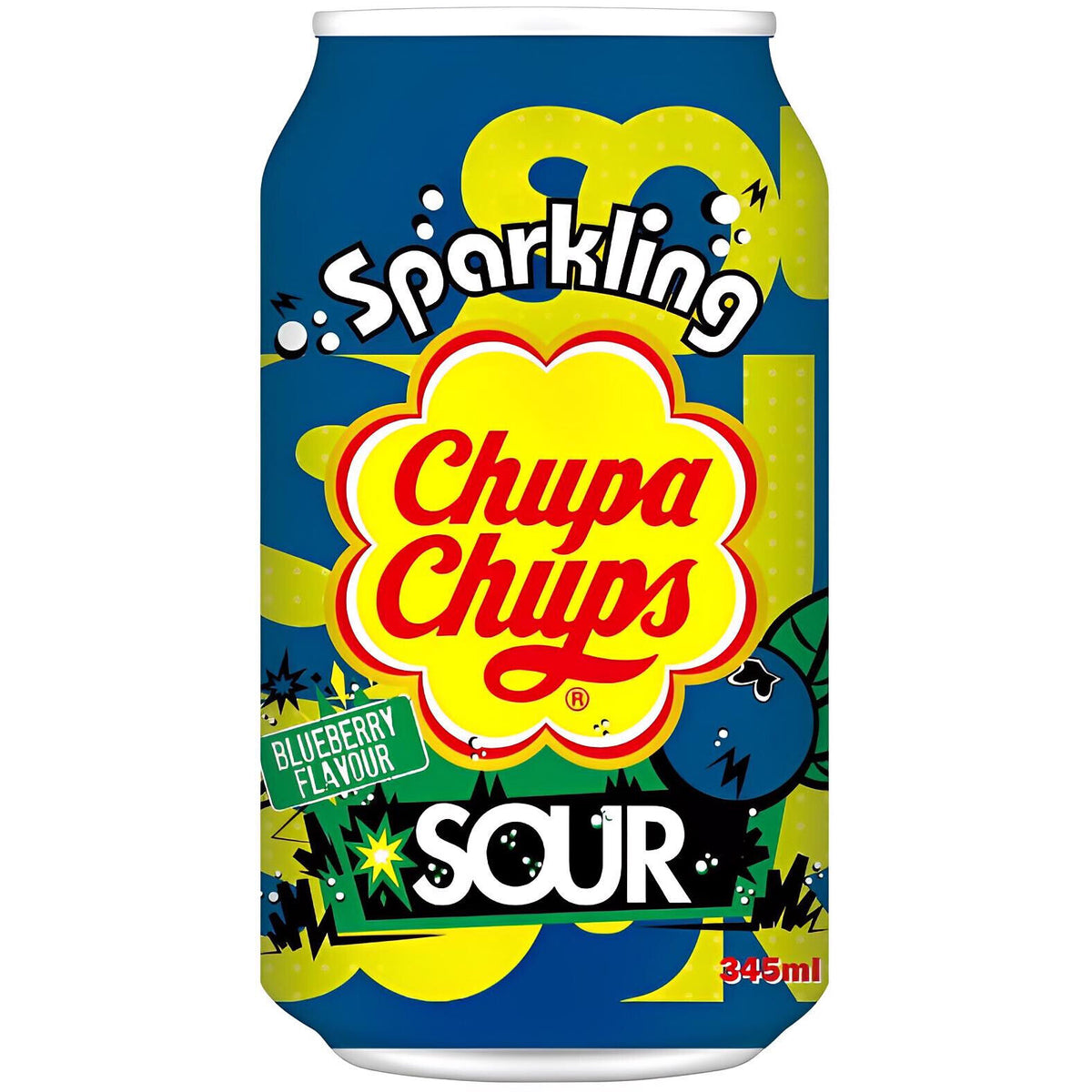 CHUPA CHUPS SPARKLING SOUR Blueberry Flavor Lemonade Soft Drink 345ml ...